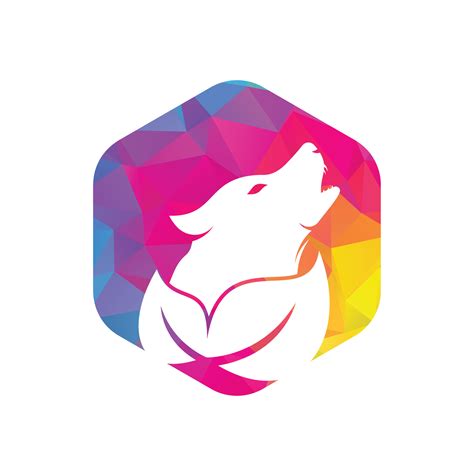 diseño del logotipo de lobo de hoja vector de icono de diseño de logotipo de lobo de naturaleza