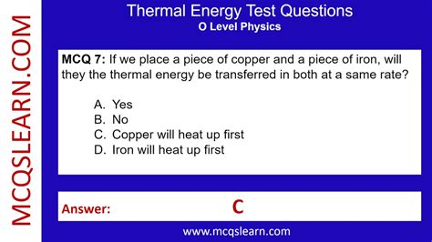 Thermal Energy Questions And Answers