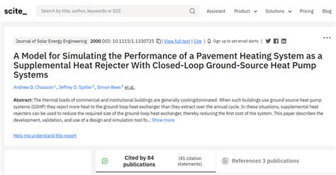 A Model For Simulating The Performance Of A Pavement Heating System As