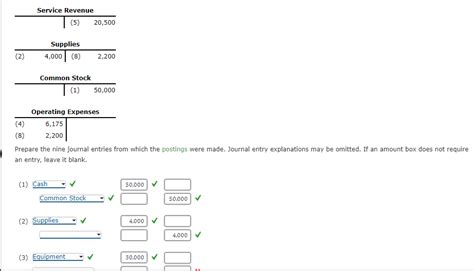 Solved Prepare The Nine Journal Entries From Which The