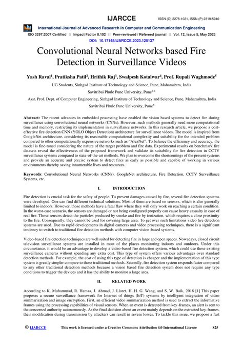 Pdf Convolutional Neural Networks Based Fire Detection In Surveillance Videos