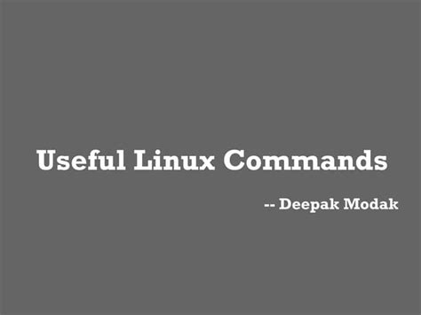 Useful Linux Commands Ppt