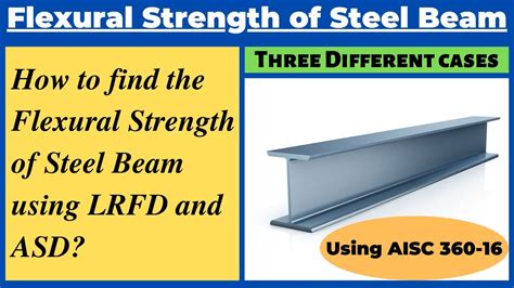 Flexural Strength Of Steel Beam Using Lrfd And Asdansiaisc 360 16 Youtube