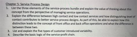 Solved Chapter 5 Service Process Design 1 List The Three