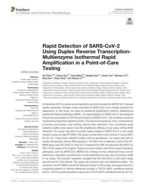 Pdf Rapid Detection Of Sars Cov 2 Using Duplex Reverse Transcription