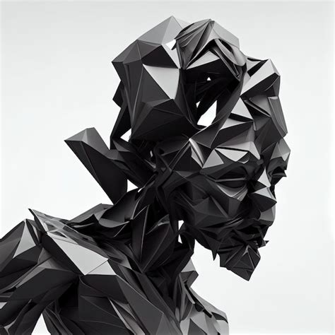Premium Photo Abstract 3d Rendering Deformed Black Figure Isolated