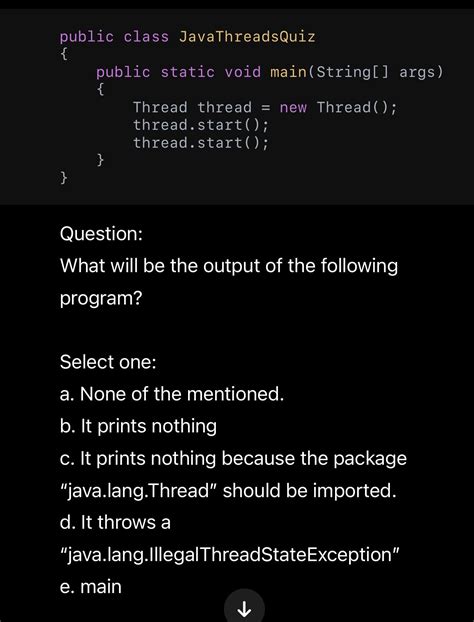 solved public class javathreadsquiz{public static void