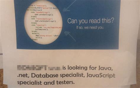 Recruitment Ad Can You Read This Php Code If So Great We Dont
