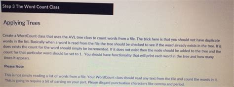 solved create a wordcount class that uses the avl tree class