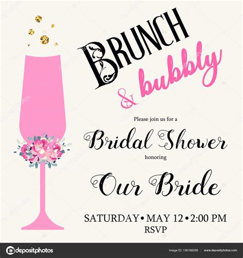 Brunch Bubbly Invitation — Stock Vector © Elenabaryshkina 190166256