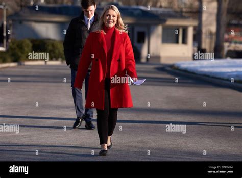 White House Press Secretary Karoline Leavitt Walks Past Reporters After