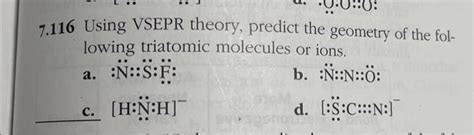 Solved Using VSEPR Theory Predict The Geometry Of The Chegg