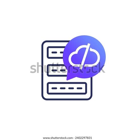Disconnected Server Icon Server Offline Vector Stock Vector Royalty