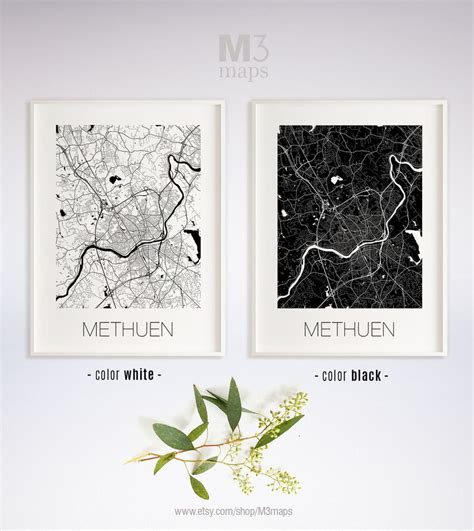 Methuen Massachusetts Methuen Ma Map Methuen Map Methuen Etsy