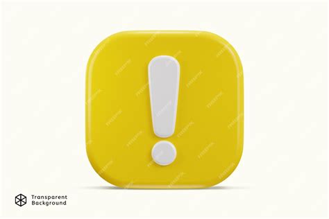 Premium Psd Exclamation Sign Warning Or Danger Risk Alert Problem Icon 3d Render