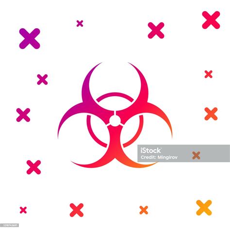 흰색 배경에 격리 된 색상 생물 학적 기호 아이콘입니다 그라데이션 임의 동적 모양입니다 벡터 일러스트레이션 가능성에 대한 스톡
