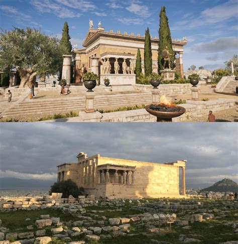 Assassins Creed Odyssey Greece Comparison To Real Life Together In