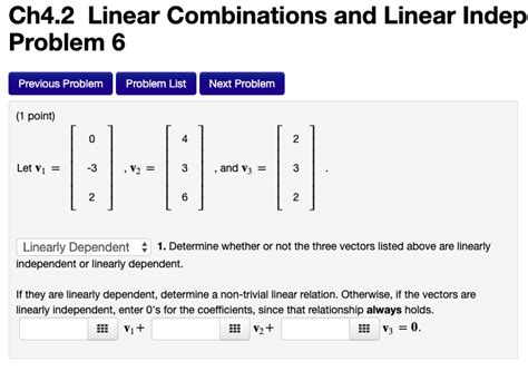 Solved Ch4 2 Linear Combinations And Linear Indep Problem 4