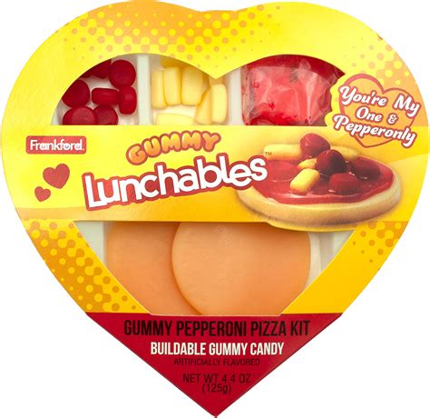 Lunchables Gummy Candy Pepperoni Pizza Kit Heart Shaped Box T Grocery