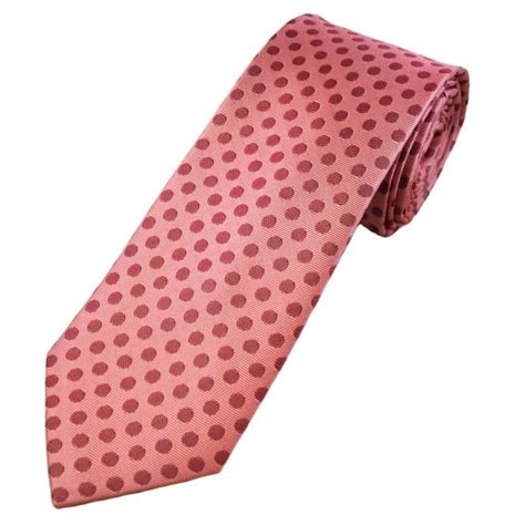 Tresanti Celeste Light Pink And Rose Pink Polka Dot Mens Silk Designer