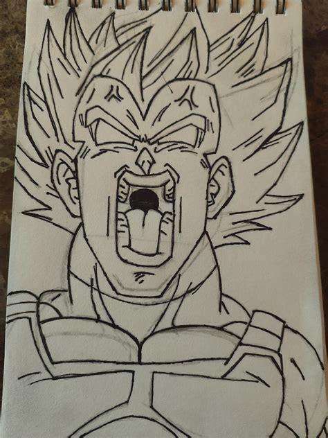 Vegeta Ssj2 Rage Pencil And Marker Drawing By Skribbles2161 On Deviantart