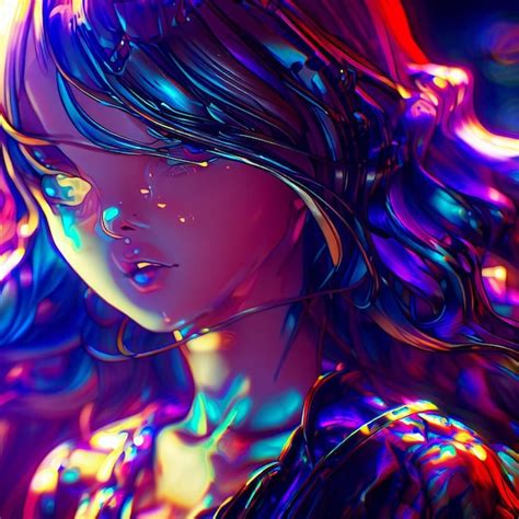 Premium AI Image Beautiful Woman Cyberpunk Illustration Vector Art Image Wallpaper Colouful
