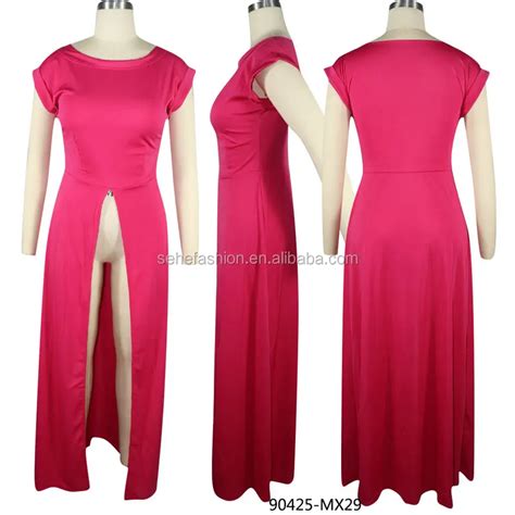 90425 Mx29 Wholesale Sexy Full Open Long Dress 3 Colors Girl Clothes
