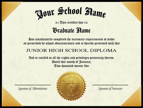 Junior High Elementary Diploma For Homeschools Homeschool Diploma