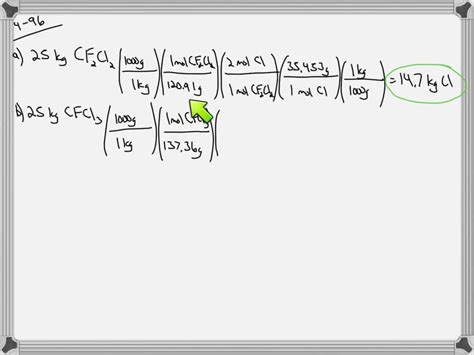 Solved Calculate The Mass In Kilograms Of Chlorine In 25 Kg Of Each Chlorofluorocarbon Cfc