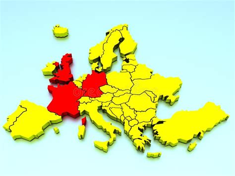 Map Of Europe In Colors Of Rainbow Spectrum With European Countries