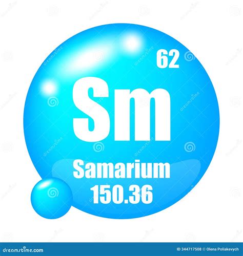 Samarium Icon Sm Chemical Element Atomic Number 62 Mass 15036