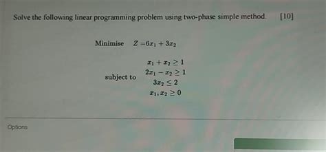 Solved Solve The Following Linear Programming Problem Using Chegg