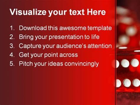 Risk Dices Business Powerpoint Template 0610