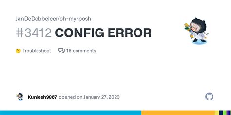 Config Error · Jandedobbeleer Oh My Posh · Discussion 3412 · Github