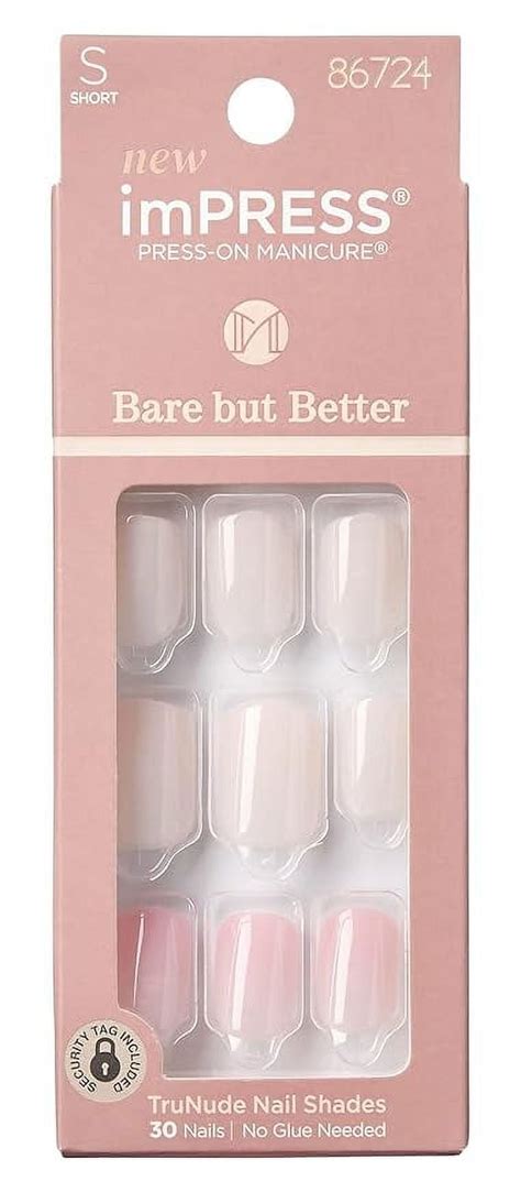 Kiss Impress Press On Manicure Bare But Better Press On Manicure Fake