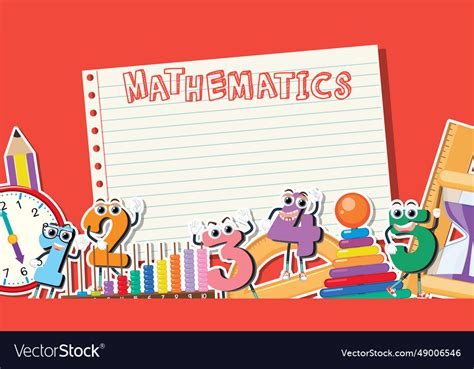 Math Themed Notebook Template Royalty Free Vector Image