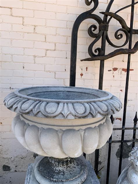 Mid Century Concrete Pair Of Planters For Sale At 1stdibs