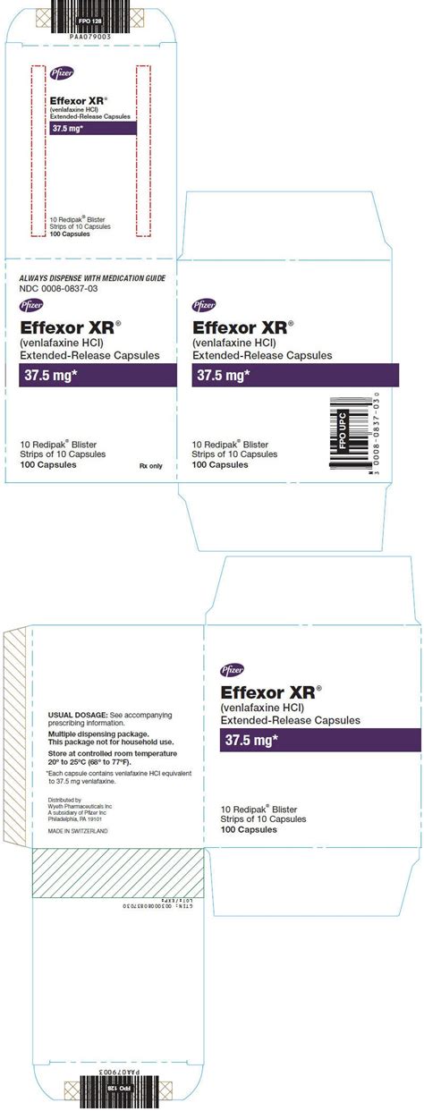 Effexor Xr Package Insert Prescribing Information