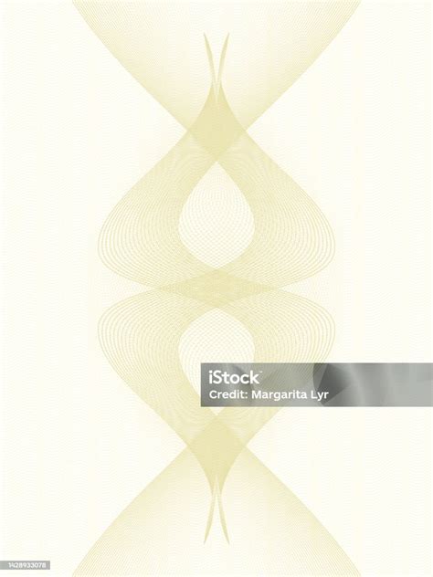 금색의 우아한 워터 마크 빈티지 대칭 길로체 추상적 인 라인 아트 패턴 벡터 배경 미묘한 곡선 인증서 졸업장 공백 상품권 초대장을위한 세련된 디자인 템플릿 A4 Eps10