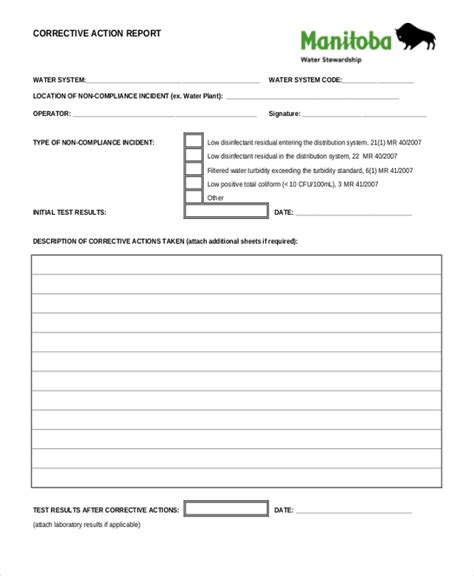 corrective action report template cardtemplate my id