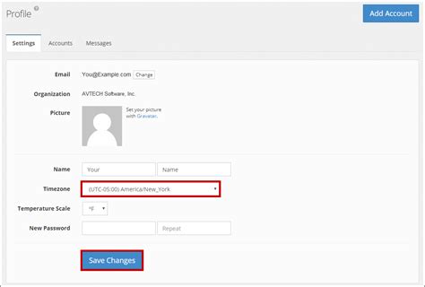 How To Set Your Timezone In Your Account Avtech