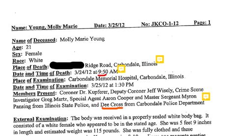 Autopsy Report Pathologist Lists Wrong Place Of Death And Time Of