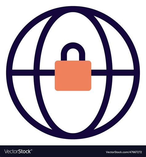Lock Network Restricted The Use Of Internet Vector Image