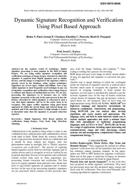 Dynamic Signature Recognition And Verification Using Pixel Based Approach