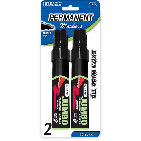 Bazic 8 Mm Jumbo Chisel Tip Permanent Markers 2 Pack Bazic Products