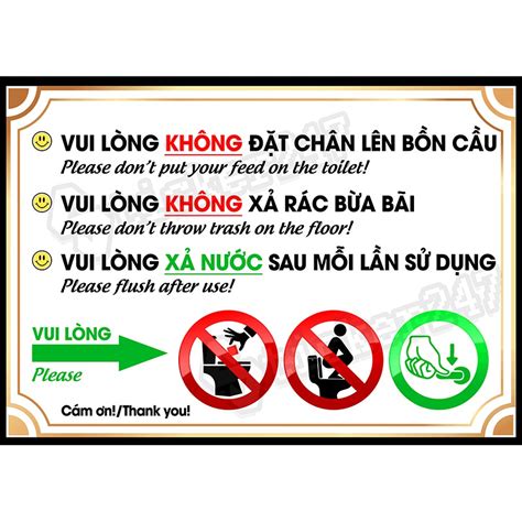 Postersticker Tấm Decal Dán Biển Báo Nhà Vệ Sinh Toilet Restroom