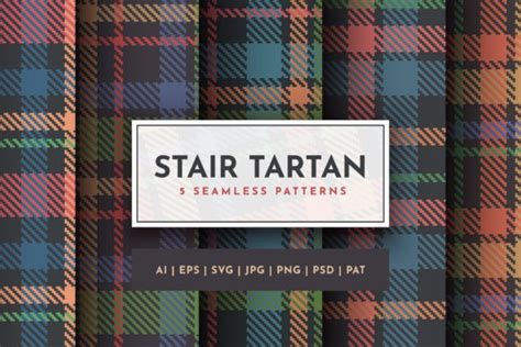 Set 5 Seamless Tartan Patterns Graphic By Rwgusev · Creative Fabrica