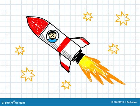 Rode Raket Vector Illustratie Illustration Of Vlam Astronomie 22624399