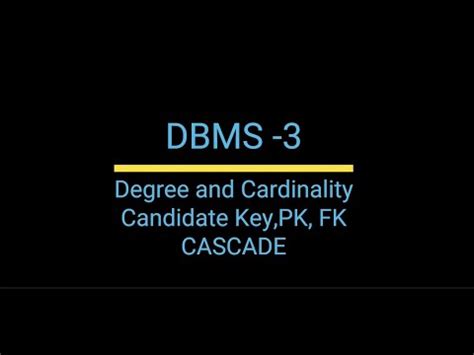 BPSC TRE Computer Science DBMS Degree And Cardinality Primary Key FK CASCADE