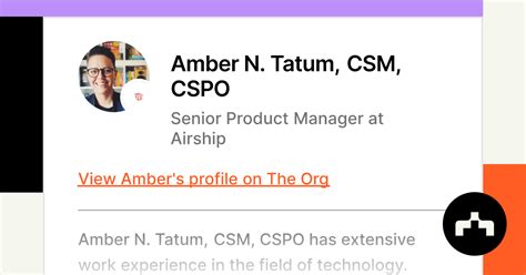 Amber N Tatum Csm Cspo Senior Product Manager At Airship The Org